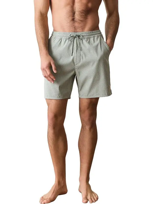 Marine Layer Seersucker 5" Swim Shorts - Iceberg Stripe