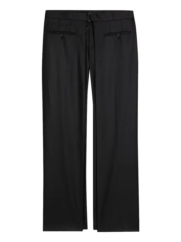 BETTTER Layered Wide-leg Wool-blend Twill Pants - Black