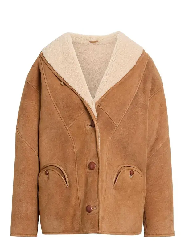 BLAZÉ MILANO Tatoosh Shearling Jacket - Camel