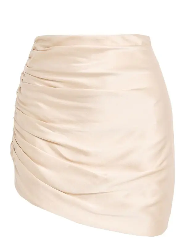THE SEI Silk-satin Mini Skirt - Beige