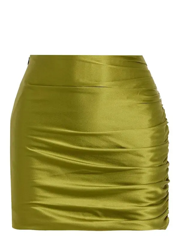 THE SEI Silk-satin Mini Skirt - Leaf Green