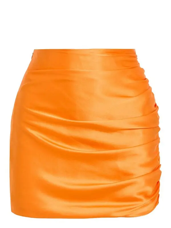 THE SEI Silk-satin Mini Skirt - Orange