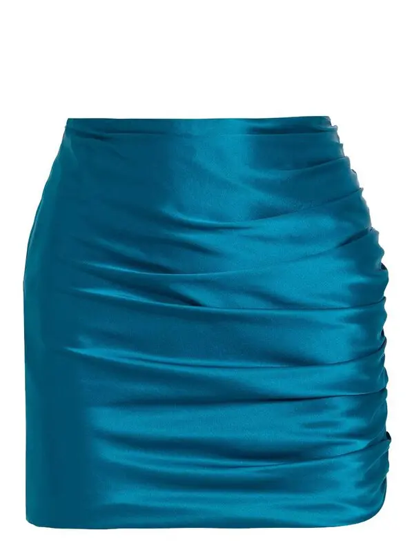 THE SEI Silk-satin Mini Skirt - Teal