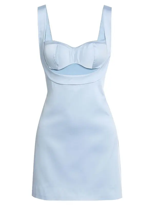 Cult Gaia Jaira Cutout Satin Mini Dress - Light Blue