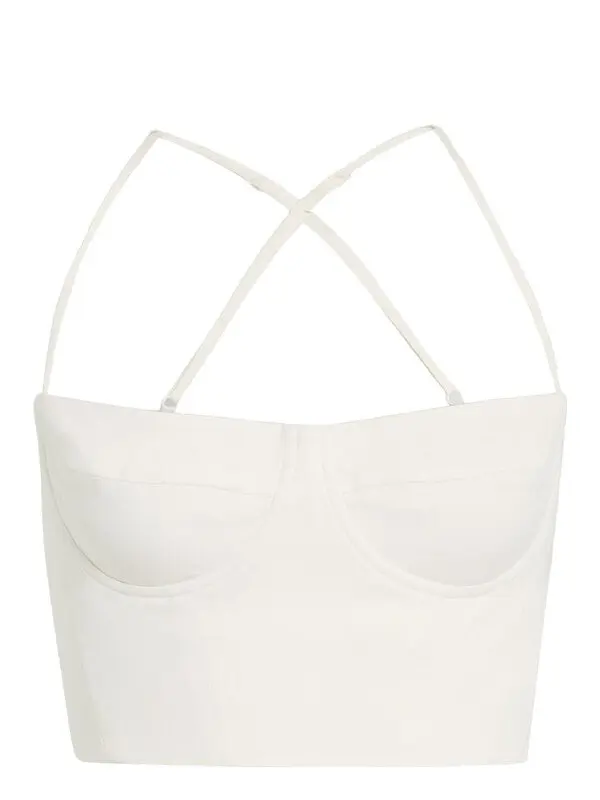 Michelle Mason Stretch-crepe Bustier Top - Ivory