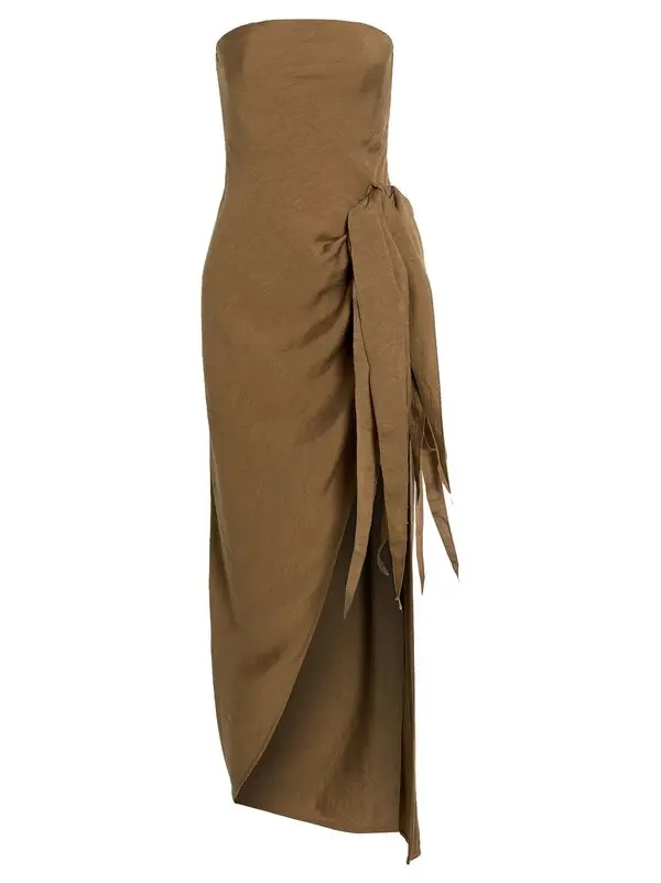 Cult Gaia Kelli Strapless Tencel™-blend Maxi Dress - Light Brown