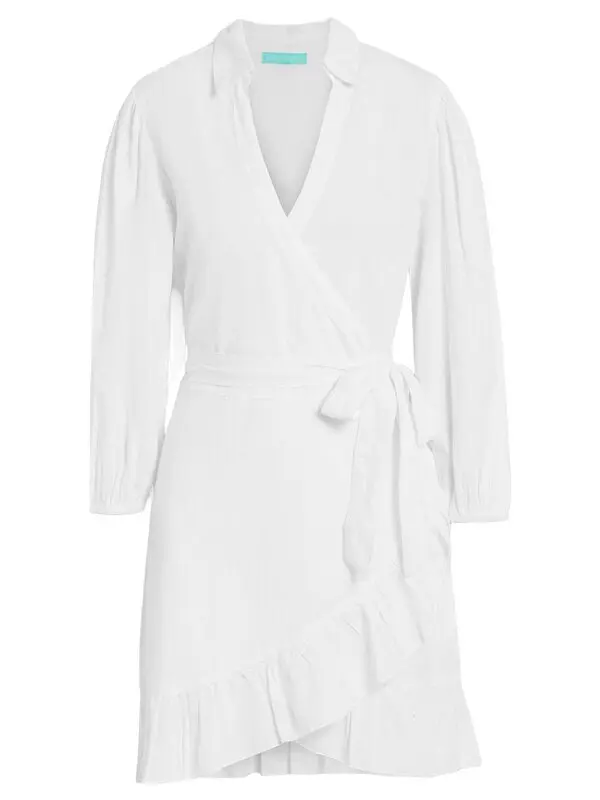 Melissa Odabash Paige Ruffled Mini Wrap Dress - White
