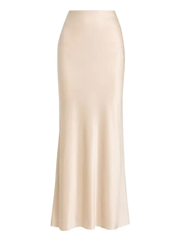 THE SEI Silk-satin Maxi Skirt - Beige