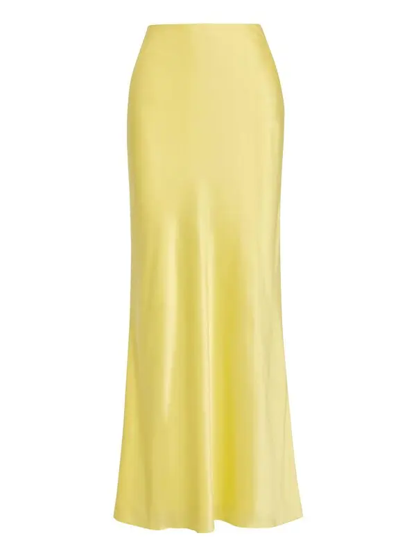 THE SEI Silk-satin Maxi Skirt - Pastel Yellow