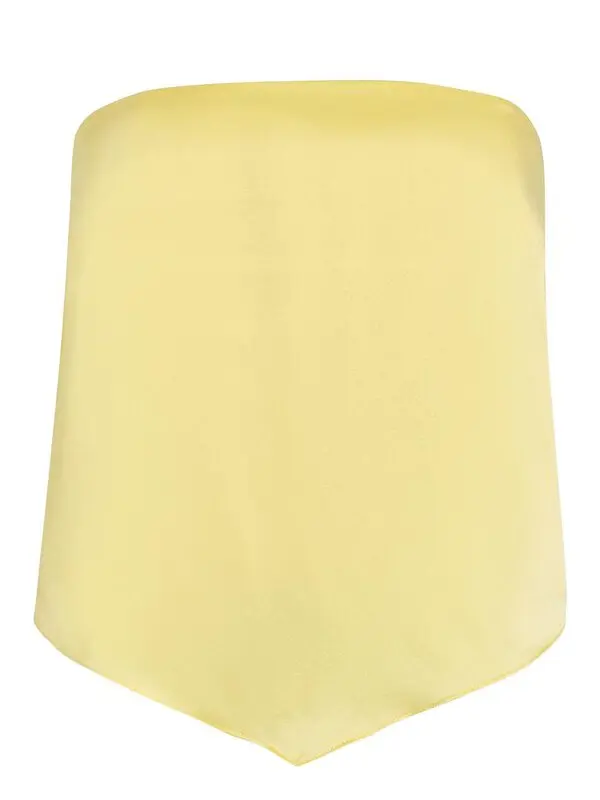 THE SEI Strapless Silk-satin Top - Pastel Yellow