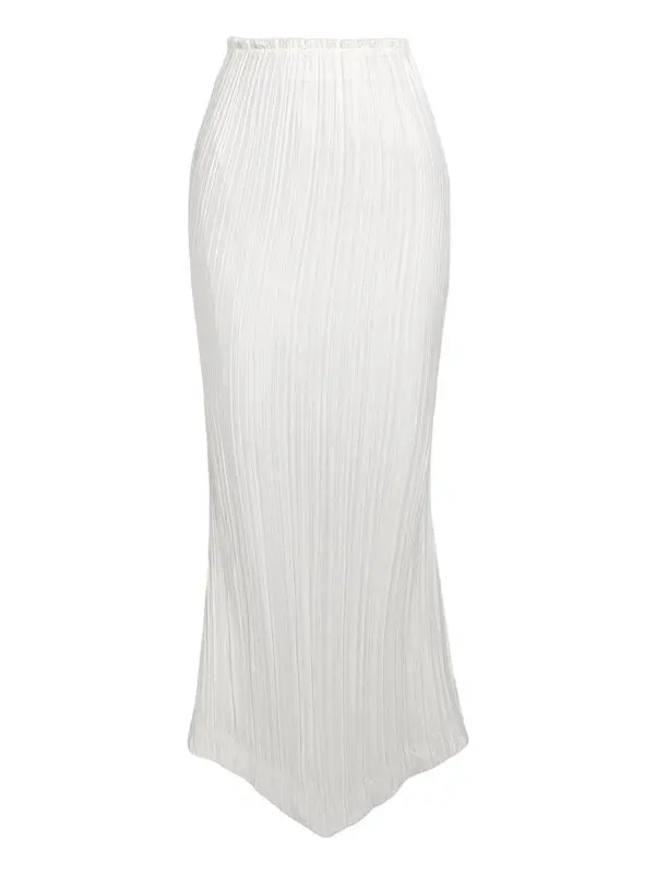 Cult Gaia Omid Plissé-woven Maxi Skirt - Off-white