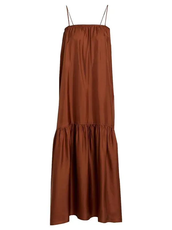 Bite Studios Giardino Silktwill Maxi Dress - Brown