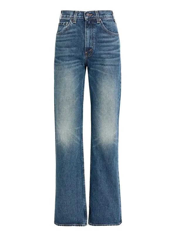 NILI LOTAN Mitchell High-rise Straight-leg Jeans - Mid Denim