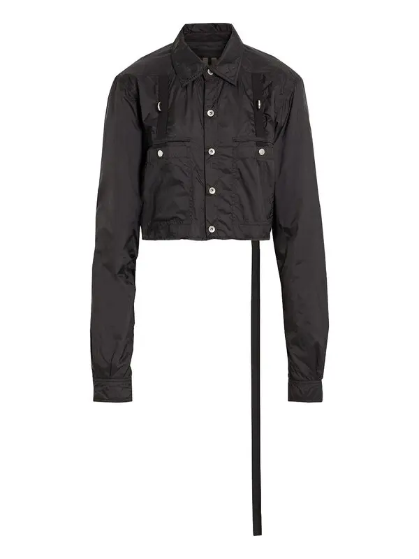 Rick Owens Cropped Shell Jacket - Black