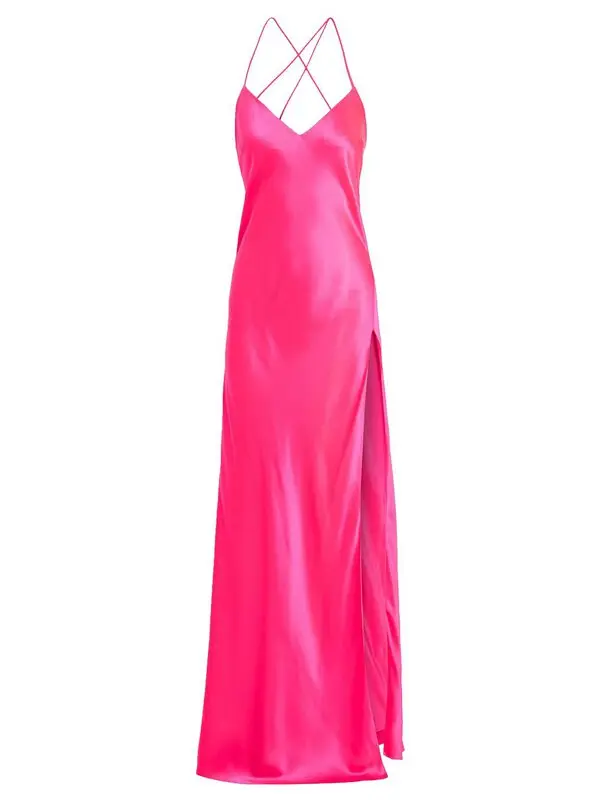 THE SEI Silk-satin Gown - Bright Pink