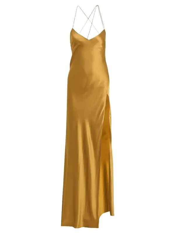 THE SEI Silk-satin Gown - Mustard