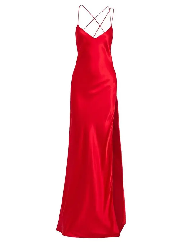 THE SEI Silk-satin Gown - Red
