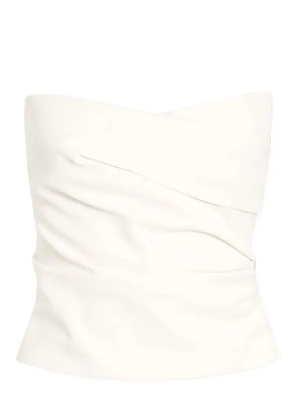 THE SEI Strapless Pleated Crepe Top - Off-white