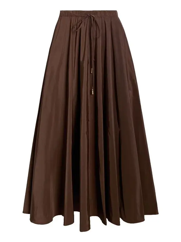 Cult Gaia Rosalee Taffeta Midi Skirt - Chocolate