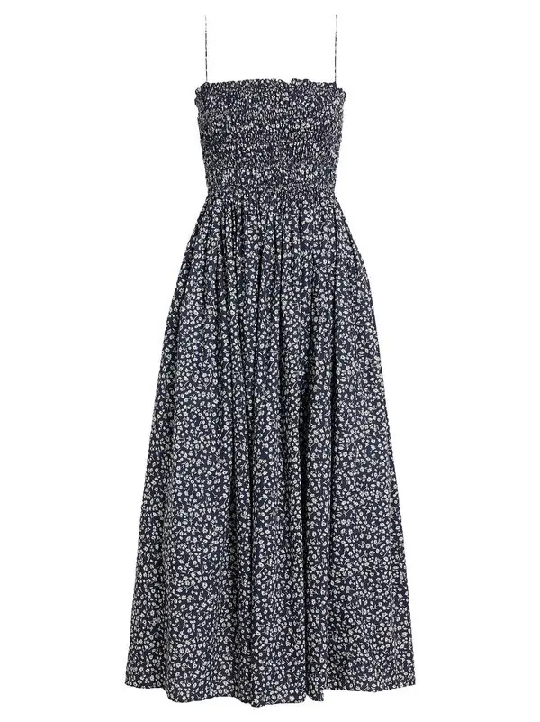 Matteau Floral-print Cotton-poplin Maxi Dress - Navy