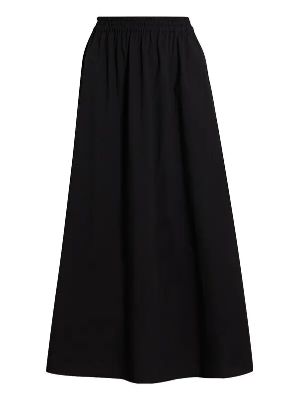 Matteau Cotton-poplin Midi Skirt - Black