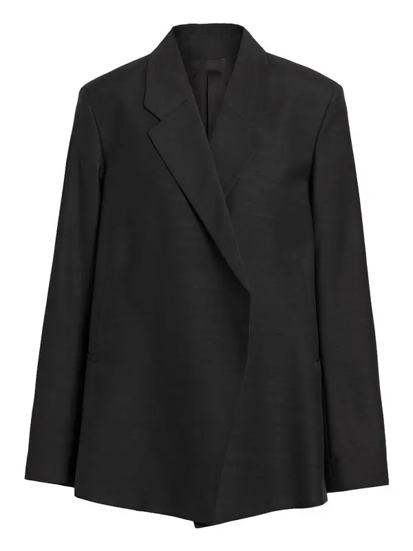 Bite Studios Polus Wool And Silk-blend Crepe Blazer - Black