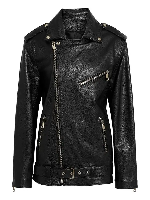 MANOKHI Leather Biker Jacket - Black