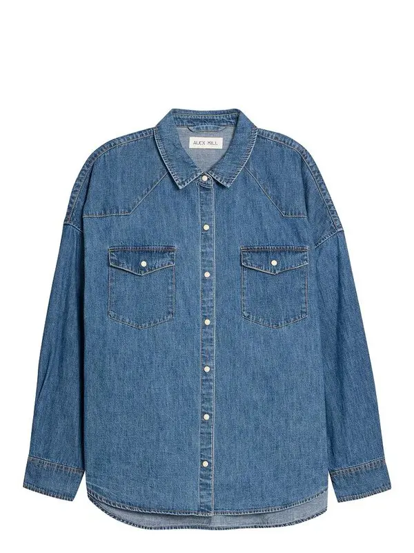 ALEX MILL Denim Santa Fe Shirt - Dark Denim
