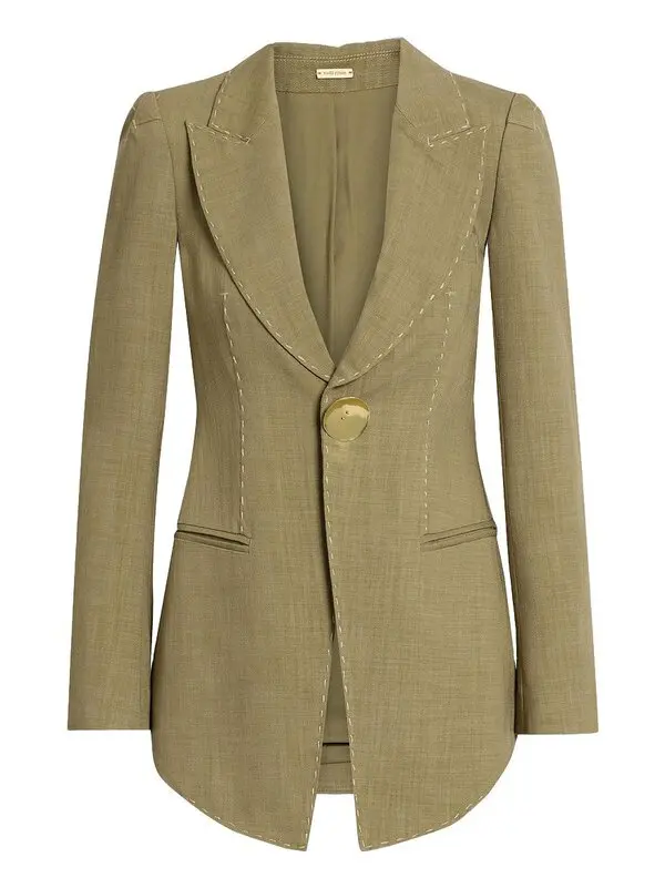 Cult Gaia Wanye Woven Blazer - Army Green