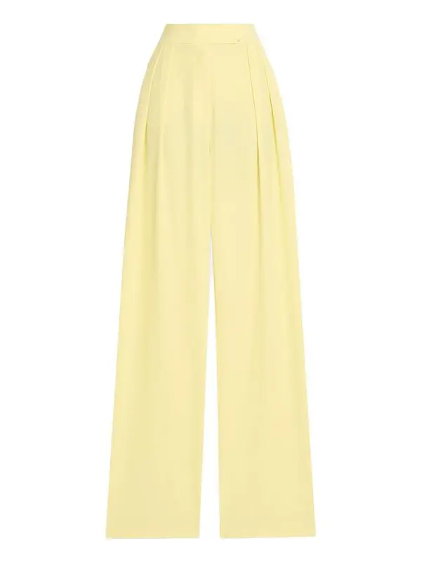 THE SEI Pleated Crepe Wide-leg Pants - Pastel Yellow
