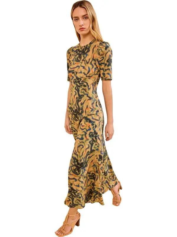 Ulla Johnson Samar Silk Midi Dress - Geode
