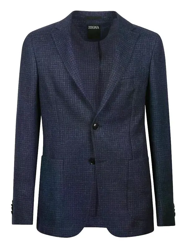 Zegna Notched-lapels Blazer - Blue