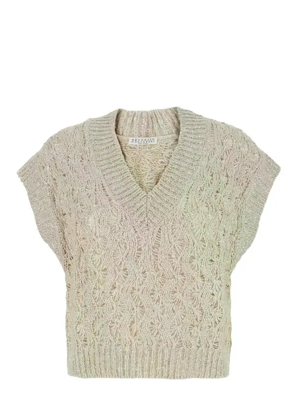 Brunello Cucinelli Sequin-embellished Vest - Neutrals