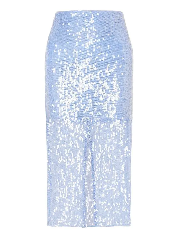 Veronica Beard Allora Sequined Chiffon Midi Skirt - Blue