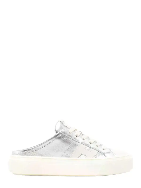 Hogan Lace-up Backless Sneakers - Silver
