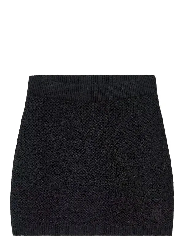Amiri Mini Crochet Skirt - Black