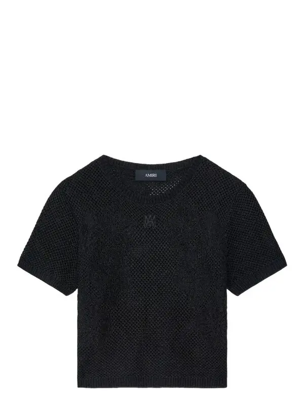 Amiri Open-knit T-shirt - Black