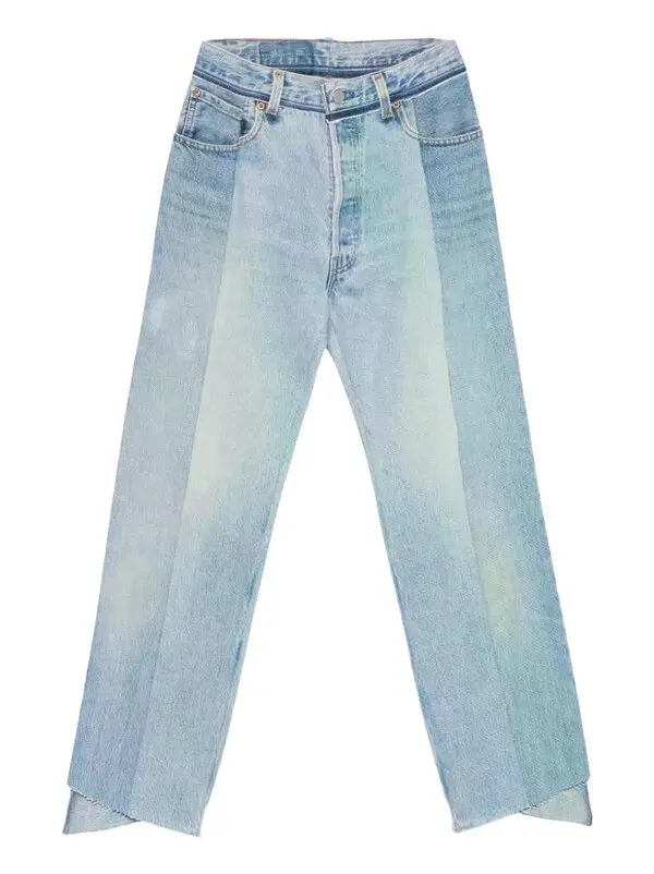Vetements Paneled Raw-edge Jeans - Blue