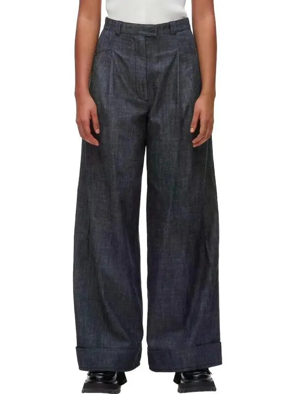 3.1 Phillip Lim Double-pleat Wide-leg Trousers - Blue