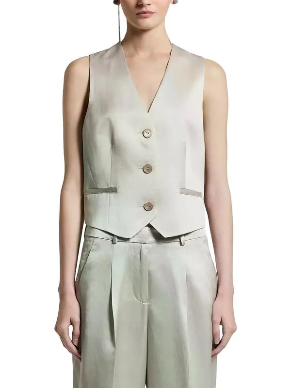 Peserico Buttoned Waistcoat - Silver