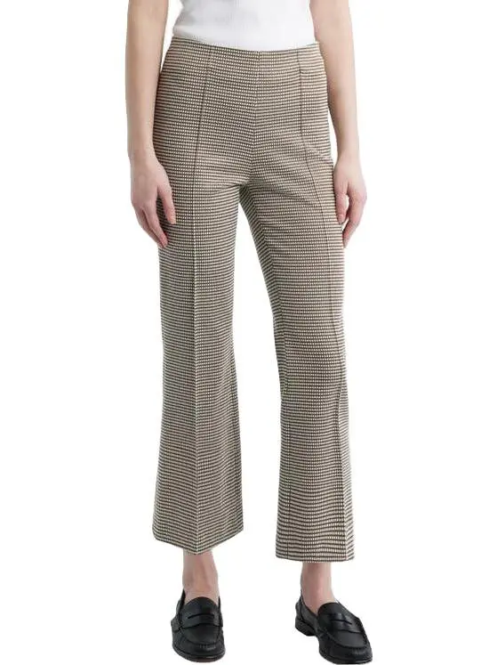 Rag & Bone Irina Ponte Kick Flare Trousers - Brown Grid
