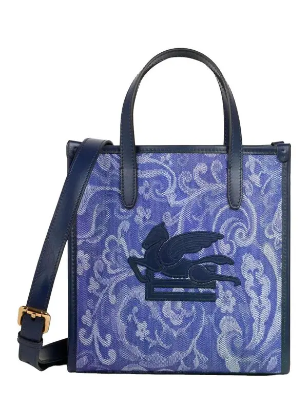 Etro Jacquard Pegasus Tote - Purple