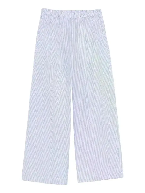 Aspesi Striped Wide Leg Trousers - White