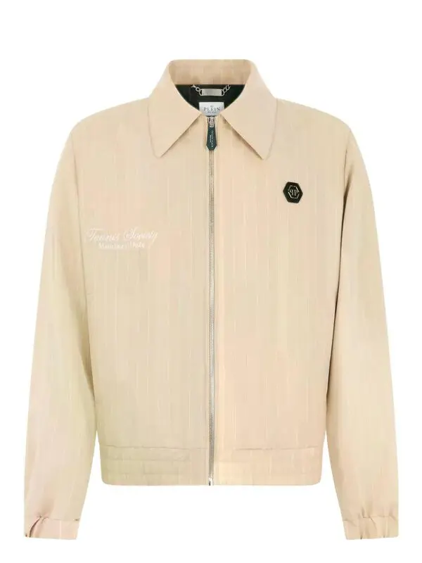 Philipp Plein Pinstripe Zip Jacket - Neutrals