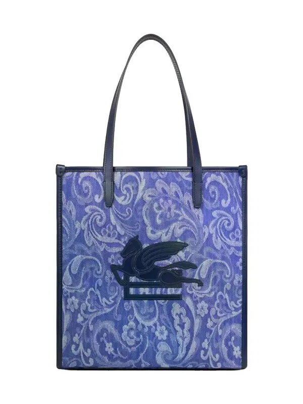 Etro Jacquard Appliqué Tote Bag - Purple