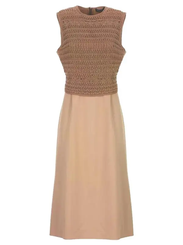 Fabiana Filippi Crocheted Sleeveless A-line Dress - Neutrals