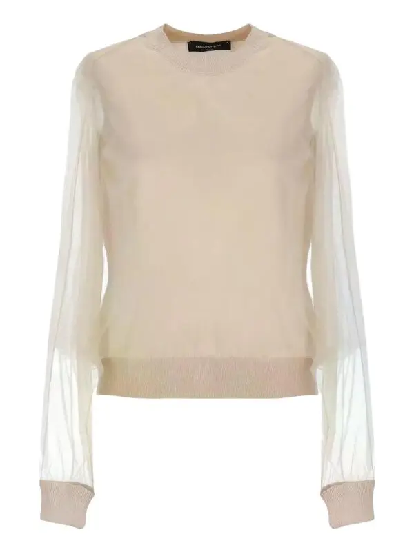 Fabiana Filippi Sheer-sleeve Jumper - Neutrals