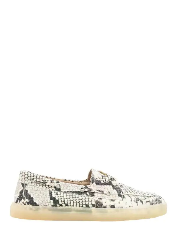 SUMMERY COPENHAGEN Snake Leather Loafers - Neutrals