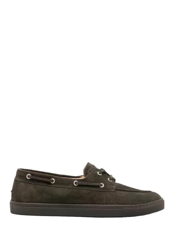SUMMERY COPENHAGEN Lace-up Leather Boat Shoes - Brown