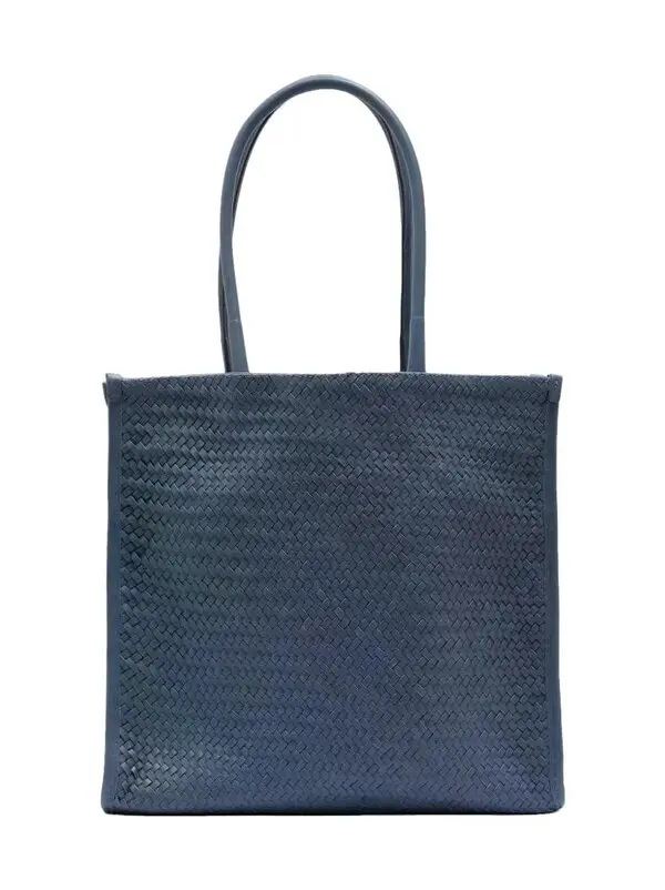 STUDIO CHOFAKIAN Tresse Woven Leather Tote Bag - Blue